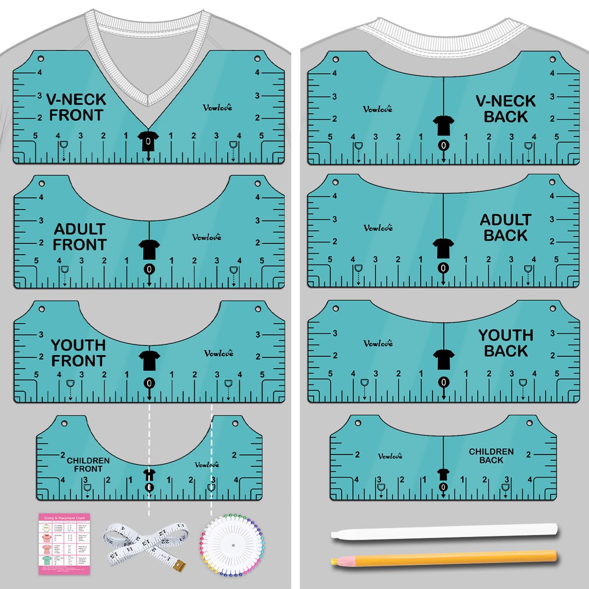 Snapklik.com : Vowlove Tshirt Ruler Guide For Vinyl Alignment - T Shirt ...