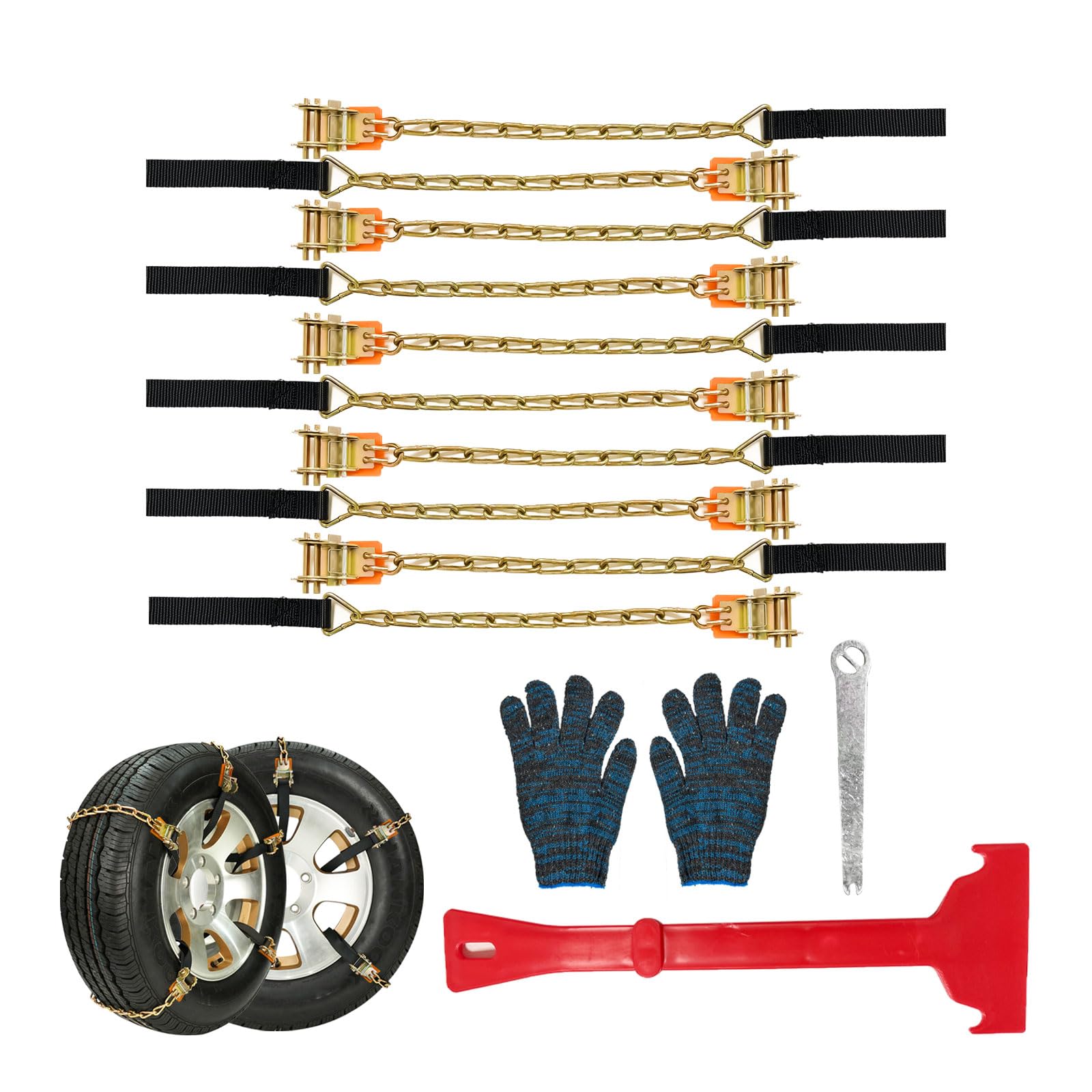 Amazon.com: FUN-DRIVING 10 Pack Snow Tire Chains,Emergency Security ...
