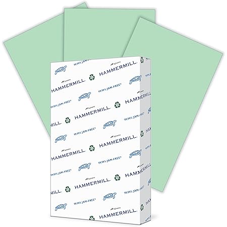 Amazon.com : Green 8.5 x 14" Legal Size Pastel Light Color Paper | 1 ...
