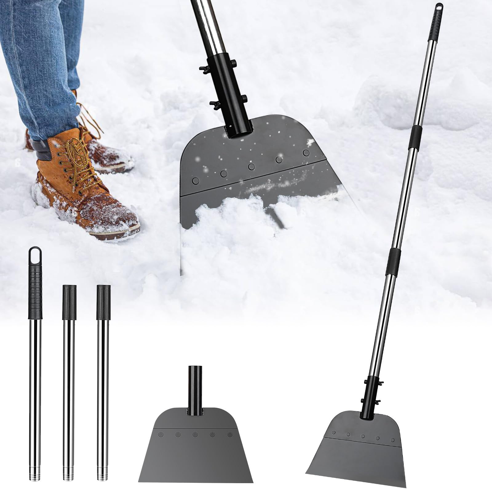 Amazon.com : Multifunctional Flat Shovel - Heavy Duty Snow Shovel & Ice ...
