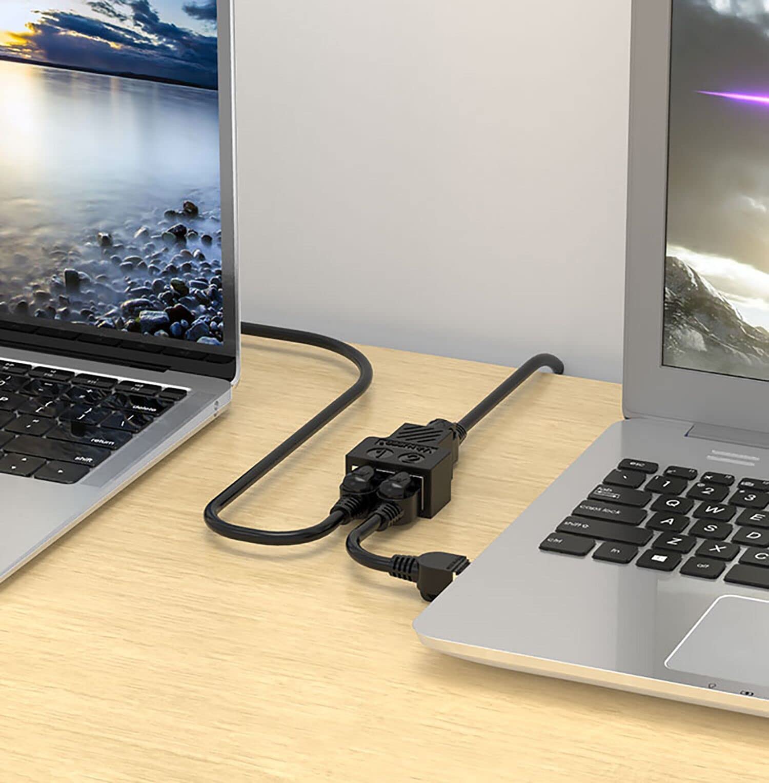 Buy (2 Pack) RJ45 Network 1 to 2 Port Ethernet Adapter Splitter, RJ45 1 ...