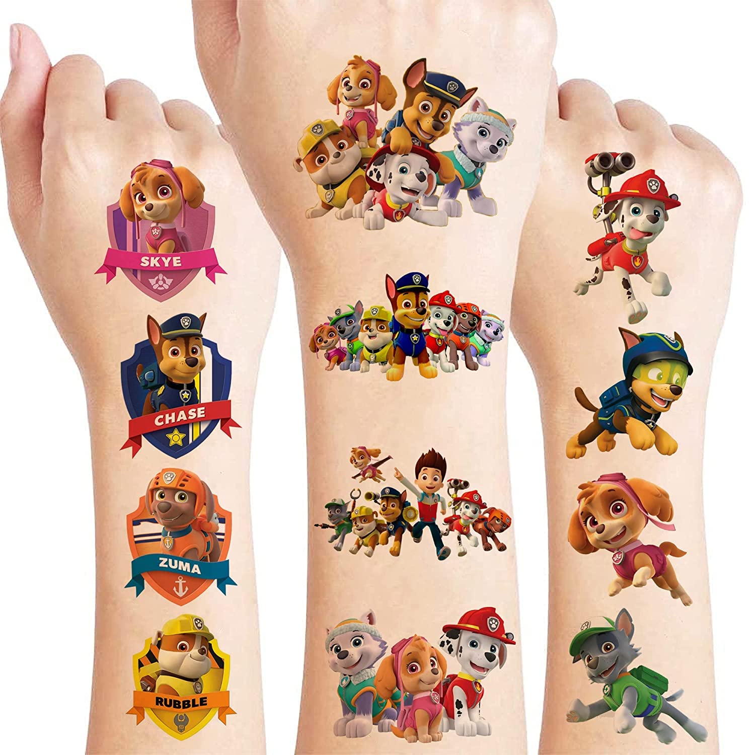 2x2 Inch Tattoos Paw Patrol Temporary Tattoos - 60+ Pre-Cut Designs ...