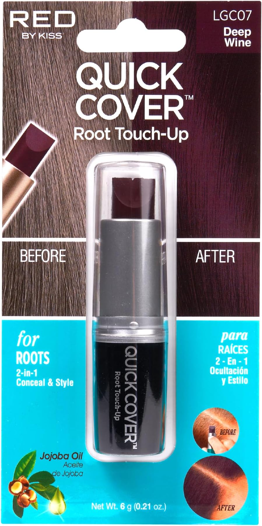 Amazon.com: RED by Kiss Quick Cover Root Touch Up Stick Type Water ...