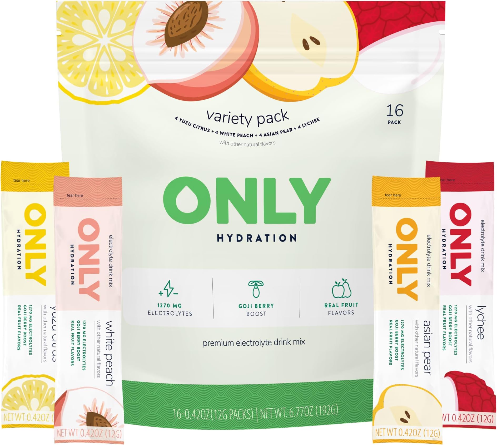 Amazon.com: ONLY Hydration Variety Pack 1270 mg Electrolyte Powder - 3g ...