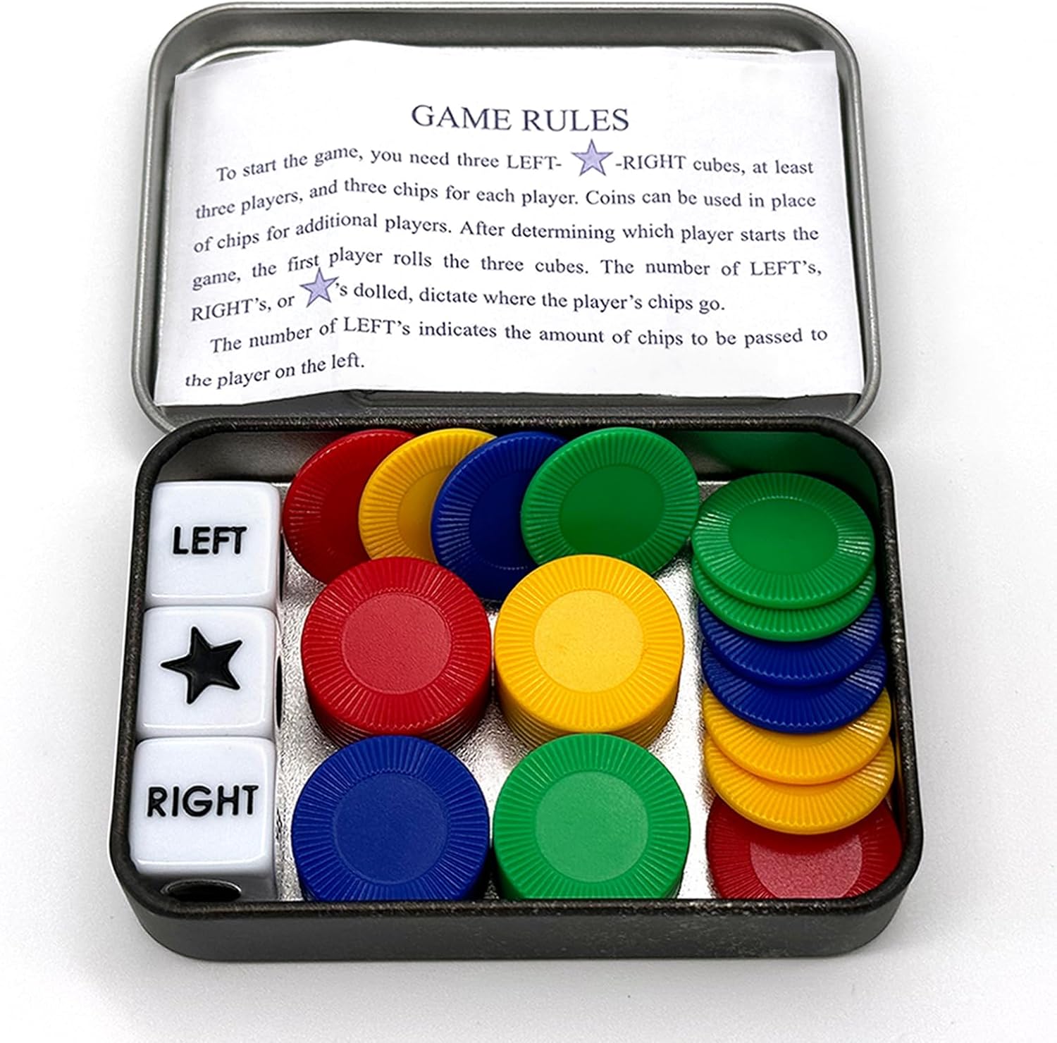 Left Center Right Dice Game Set, CTRUEE Dice Game Set Including 3 Dices ...