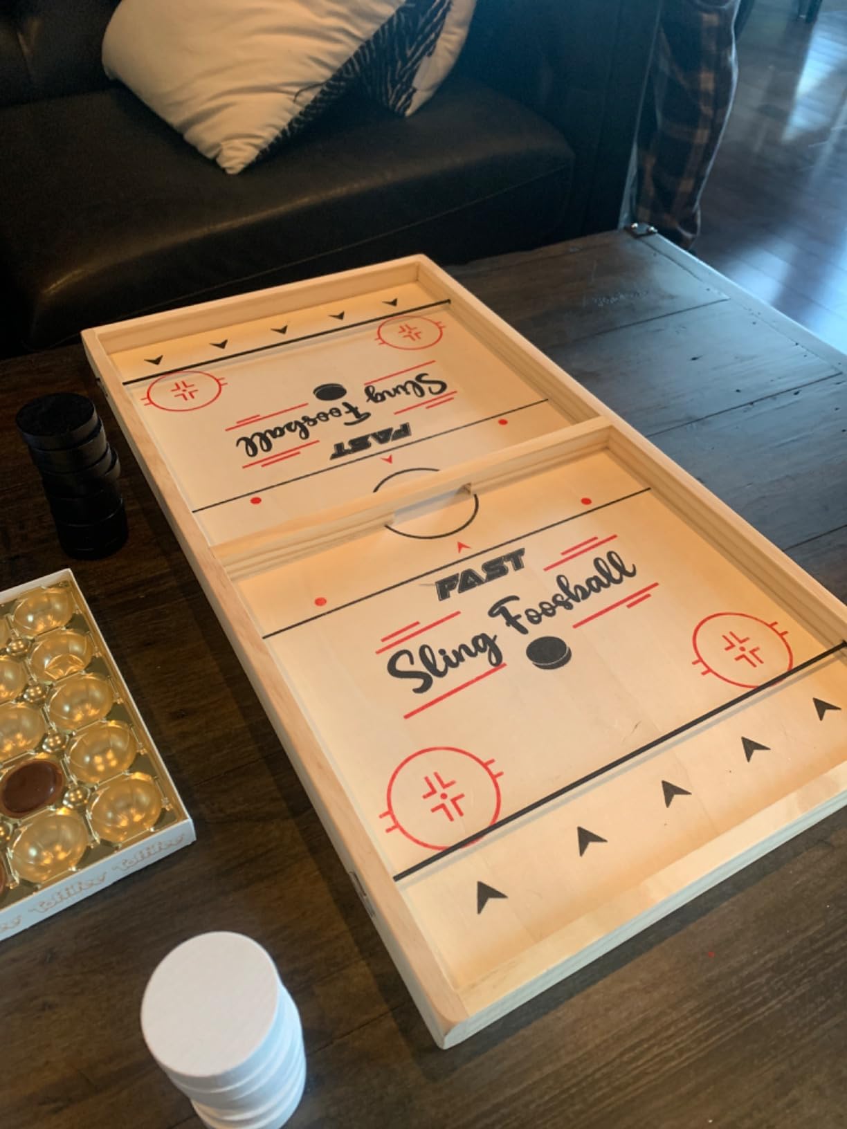 Toydaze Fast Sling Puck Wooden Field Hockey Board Game, Fast and Fun ...