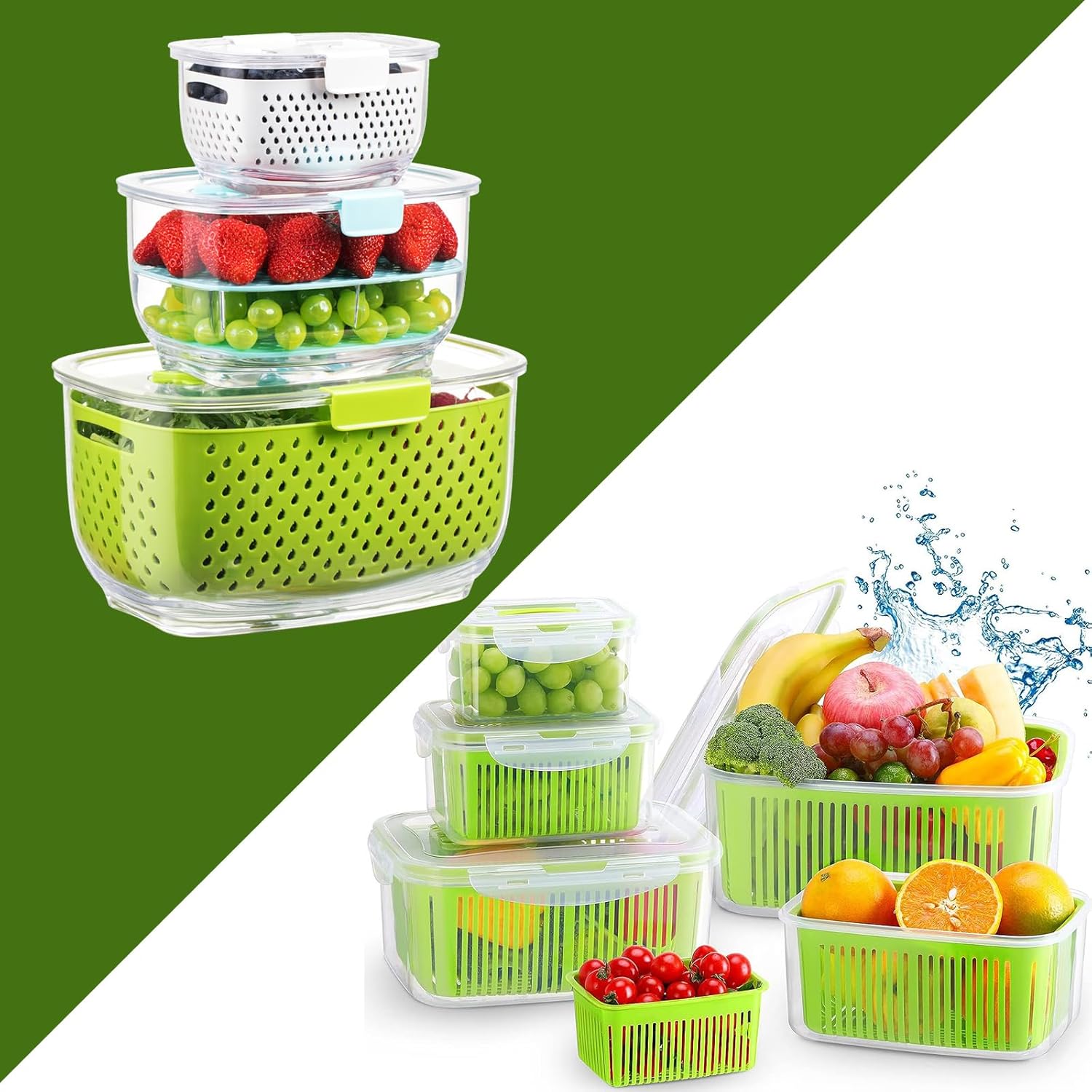 Amazon.com - LUXEAR Fresh Produce Vegetable Fruit Storage Containers 3 ...