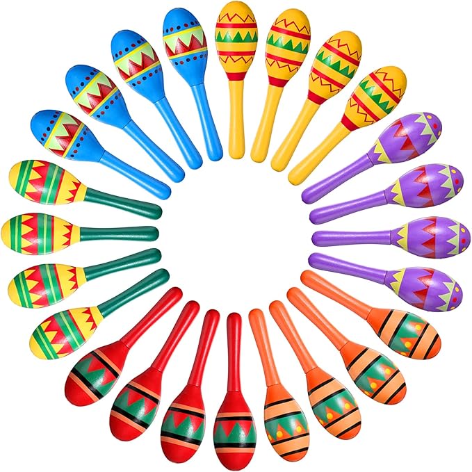 Amazon.com: Civaner 24 Pcs Mini Fiesta Maracas for Adults Cinco De Mayo ...