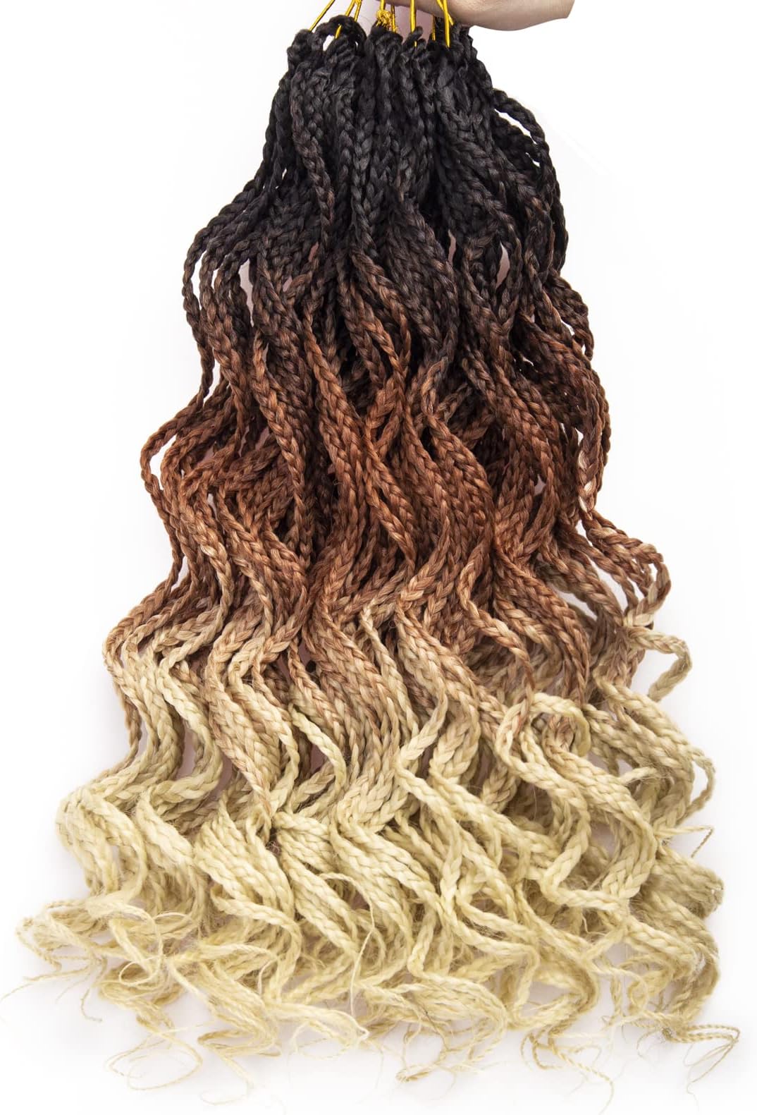 Amazon.com : Goddess Curly Box Braids Crochet Braids Hair 3S Wavy Box ...