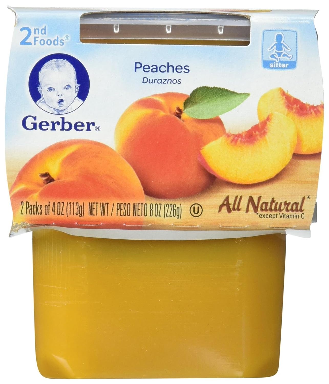 Amazon.com: Gerber 2nd Food Baby Food Peach Puree, Natural & Non-GMO, 4 ...