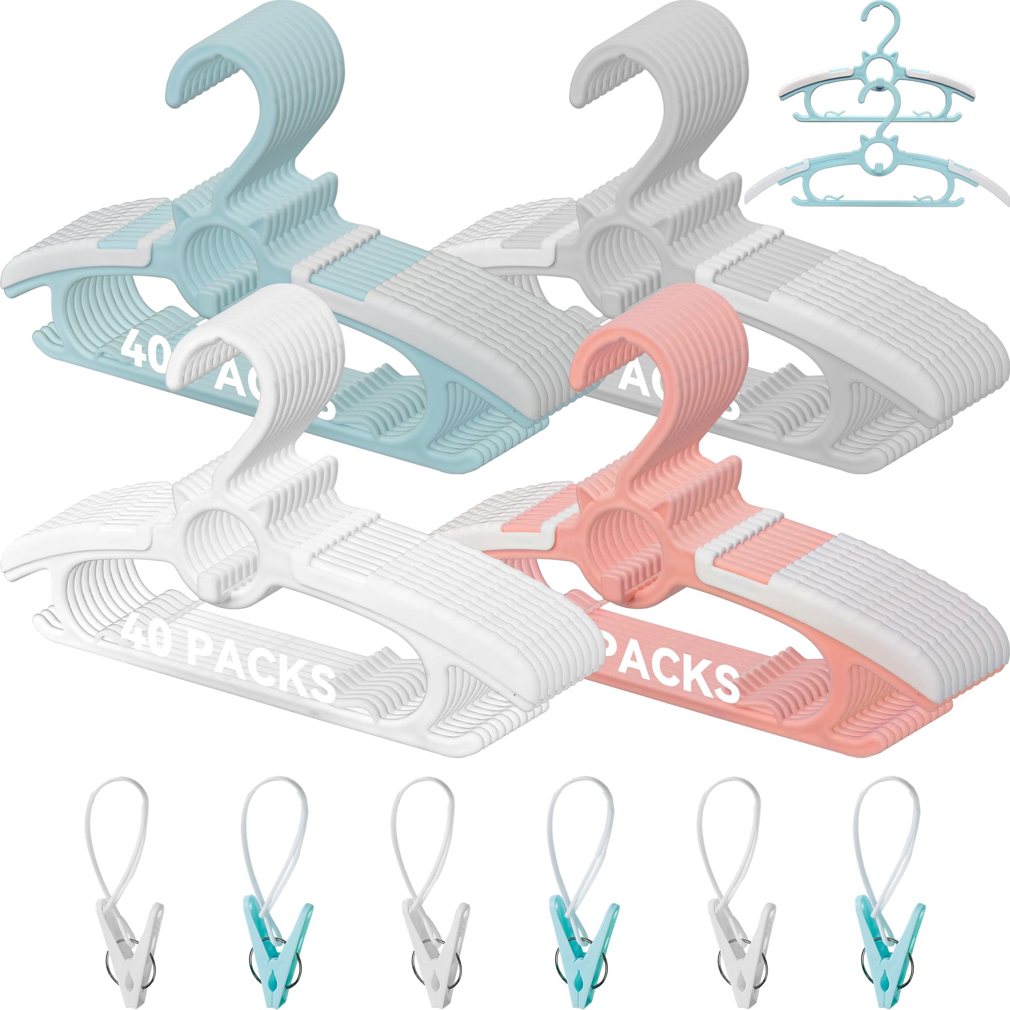 Amazon.com: Baby Hangers for Nursery Closet,40 Pack Infant Hangers ...