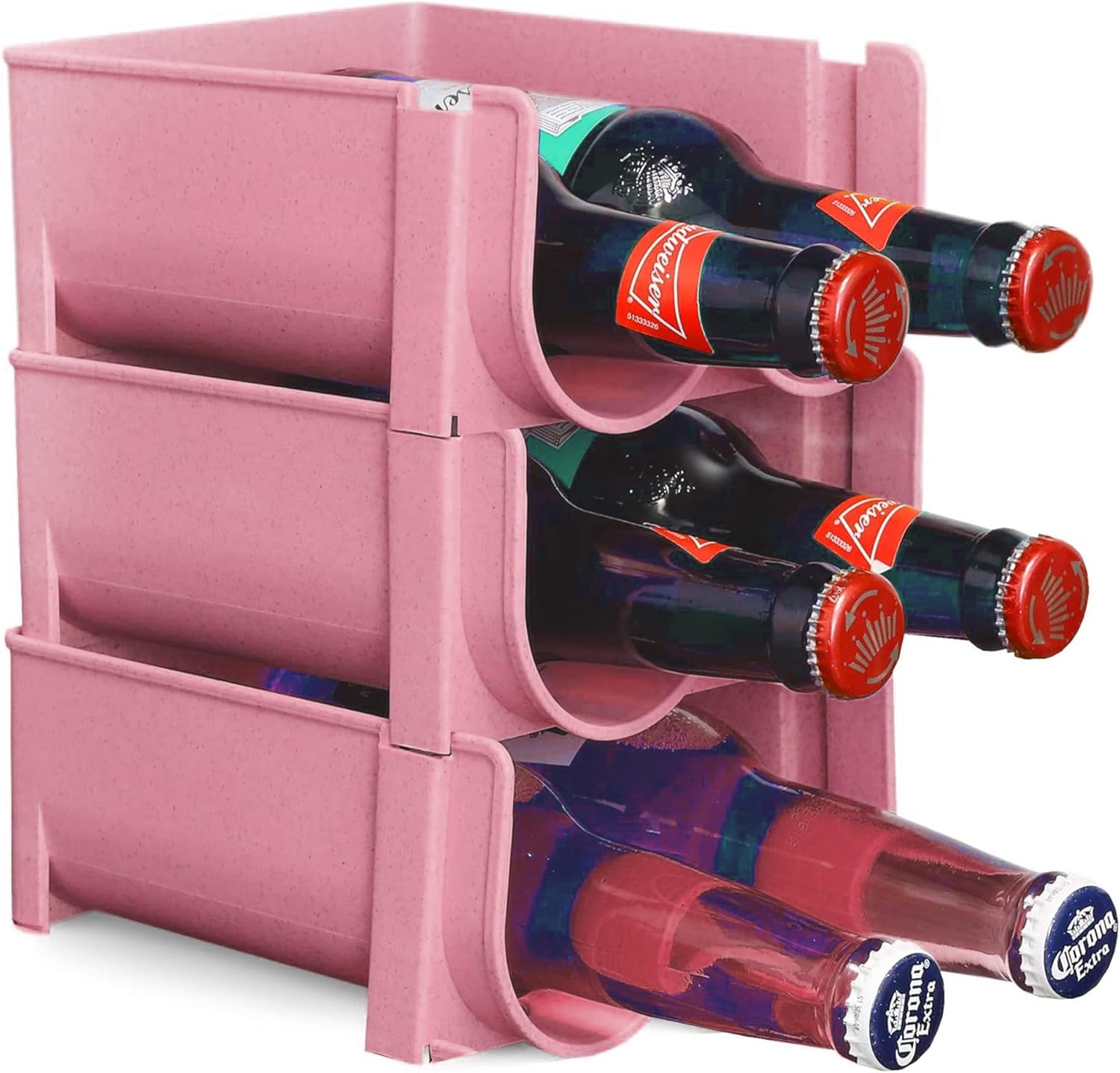 Albert Austin 3x Stackable Beer Bottle Rack Water Bottle Organiser ...