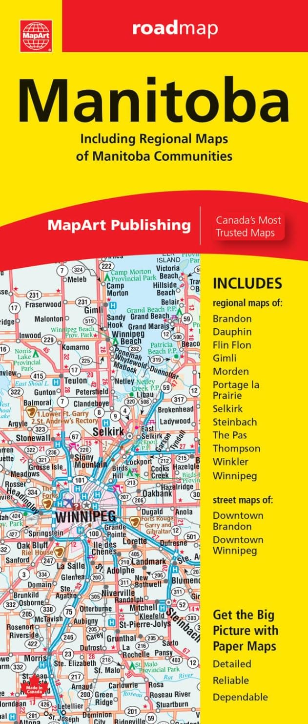 Manitoba Road Map: MapArt Publishing Corporation: 9781554862665: Amazon ...