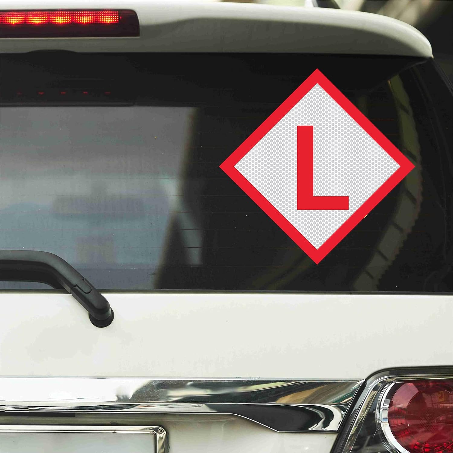 CVANU 2pcs Reflective L-Board Learner Driver Vinyl Exterior Decal Red ...