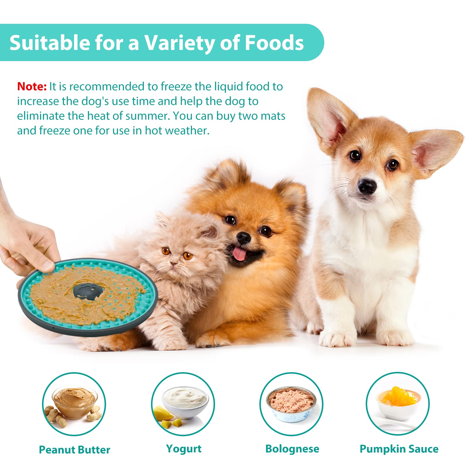 Pet Food Mat For Dogs, Dog Crate Lick Pads Slow Feeder, Lick Pad Crate ...