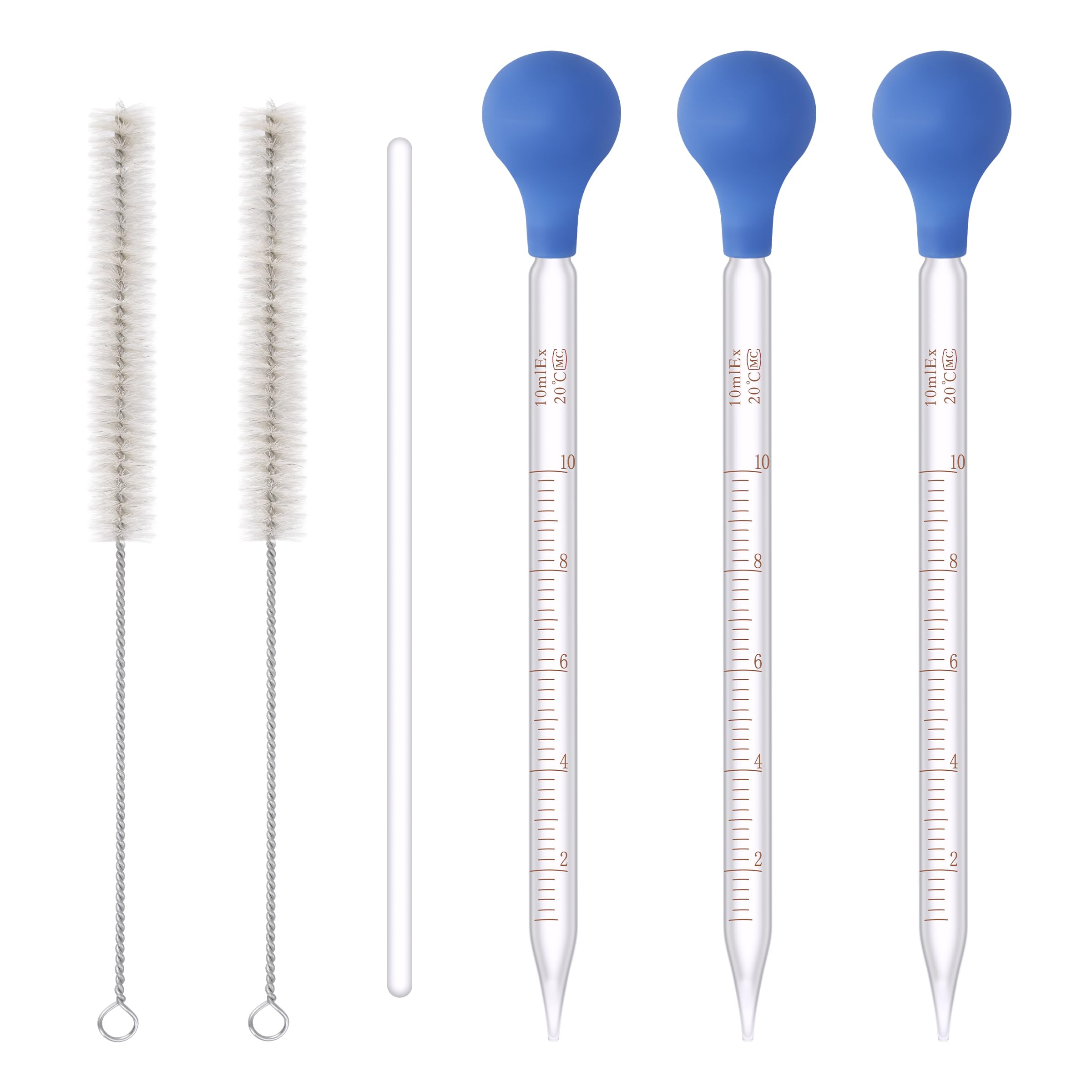 3Pcs Glass Pipettes Droppers, 10ml Graduated Droppers with Rubber Cap ...