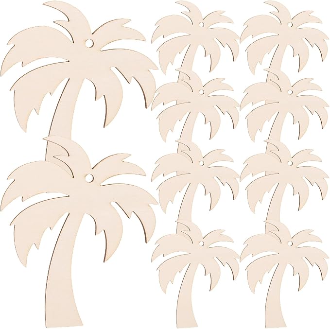 Amazon.com: Operitacx 20pcs Palm Tree Wooden Cutouts, Unfinished Wood ...
