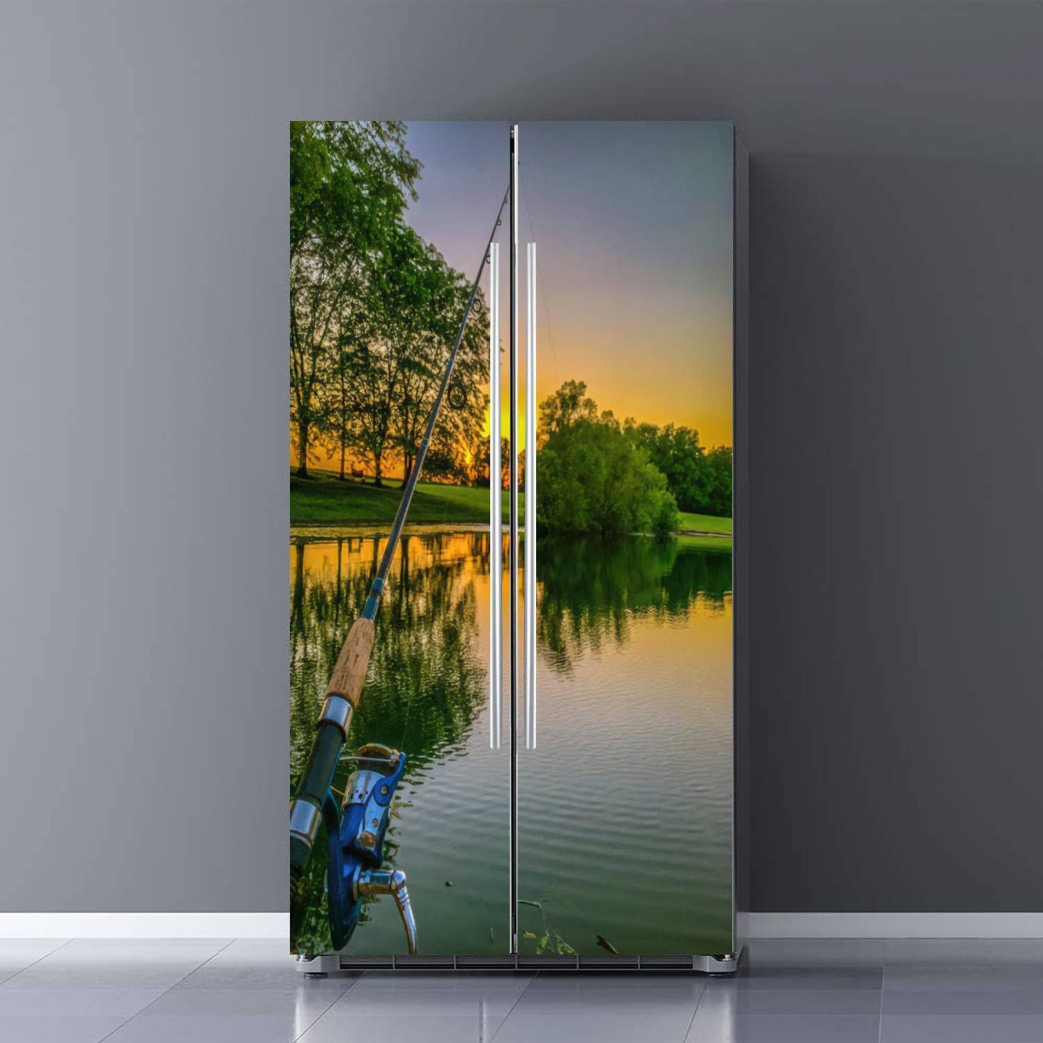 Amazon.com: Self Adhesive Vinyl Refrigerator Wrap Set Wilderness Nature ...