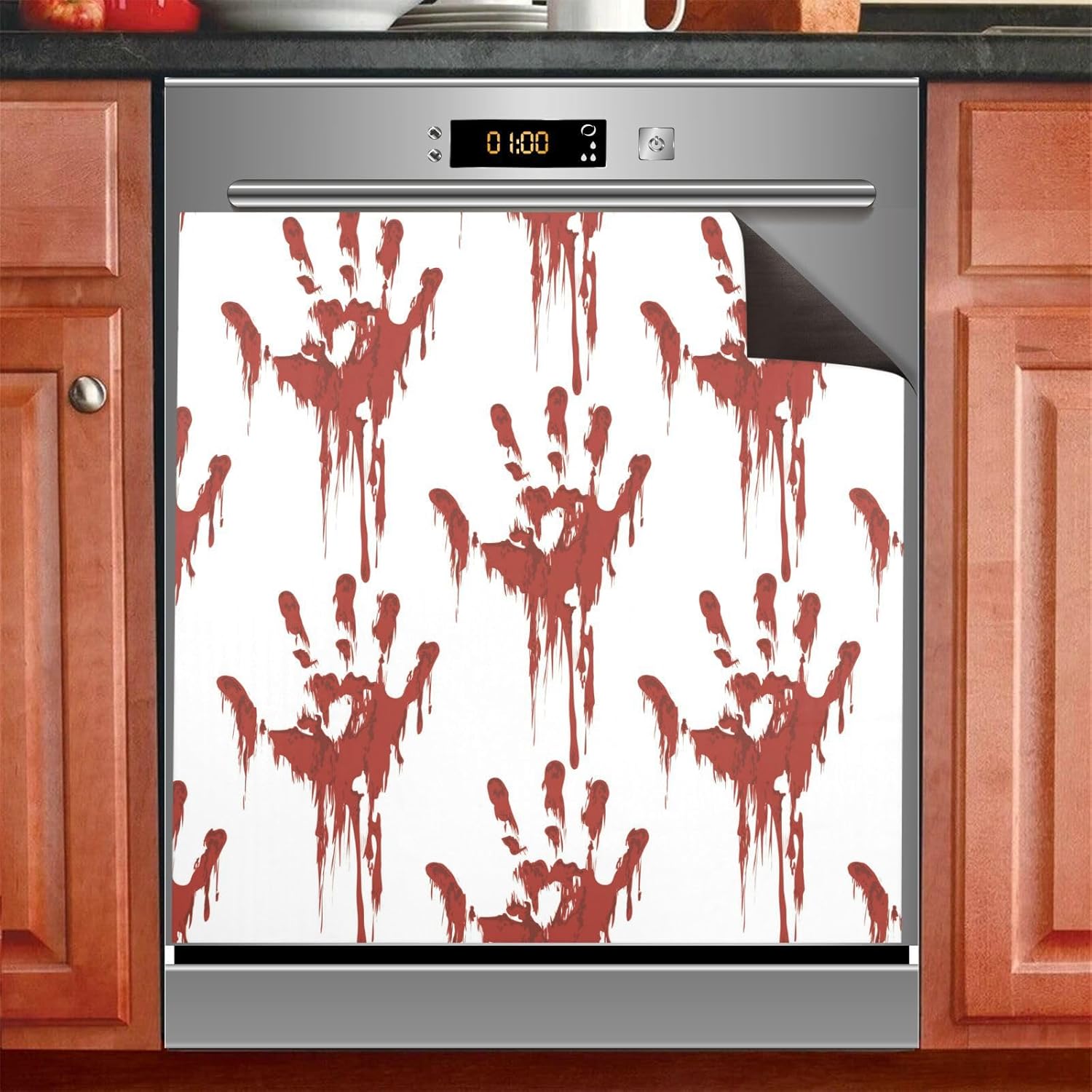 Amazon.com: Dishwasher Cover Panel, Halloween Scary Bloody Zombie ...