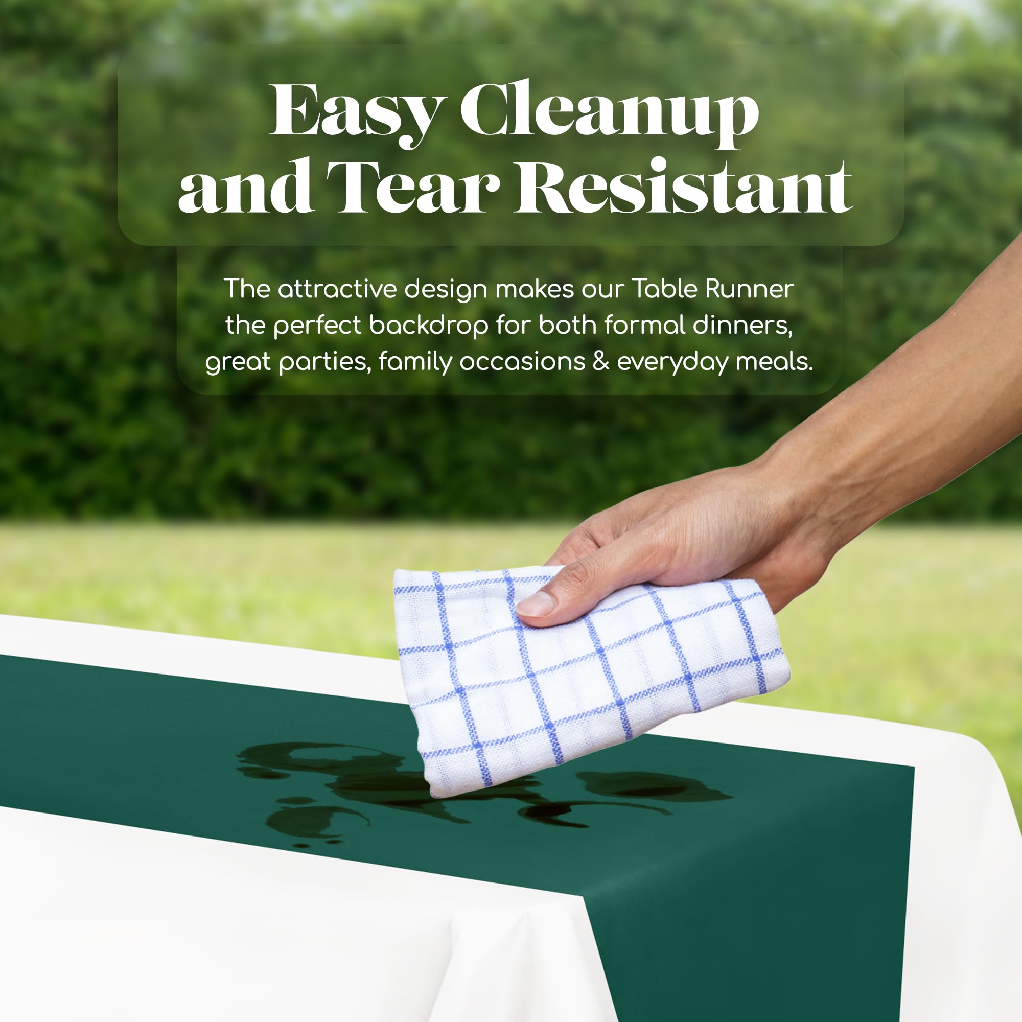 Snapklik.com : Dark Green 12 Pack Premium Disposable Plastic Table ...