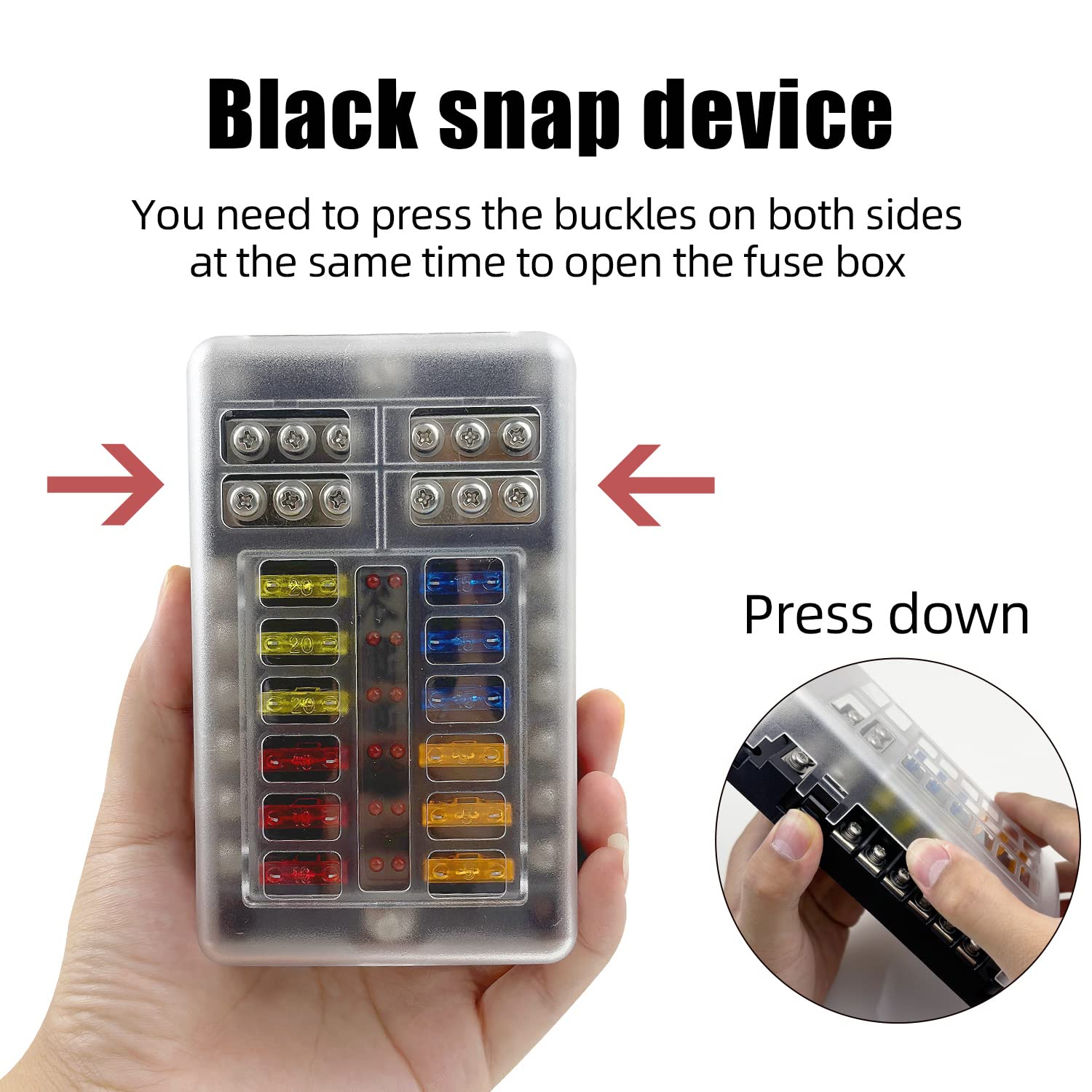 Snapklik.com : 12 Way 12 Volt Fuses Block Box, Waterproof Boat Fuse Panel