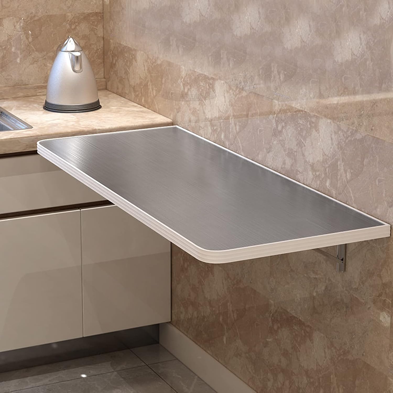 Amazon.com: Space Saving Folding Wall-Mounted Drop-Leaf Table/Stainless ...