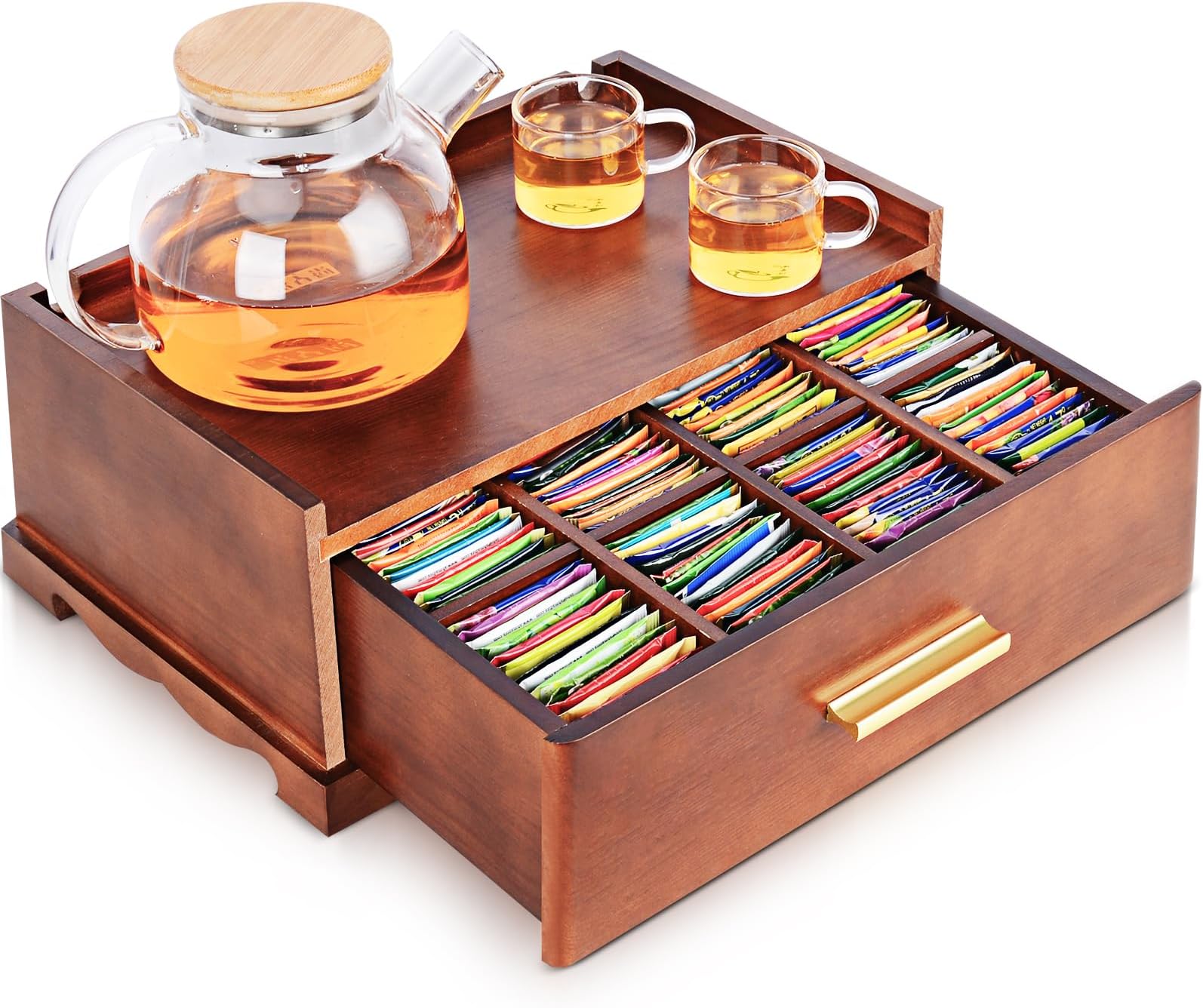 Amazon.com: tonchean 5-Tier Stackable Bamboo Tea Bag Organizer & Coffee ...
