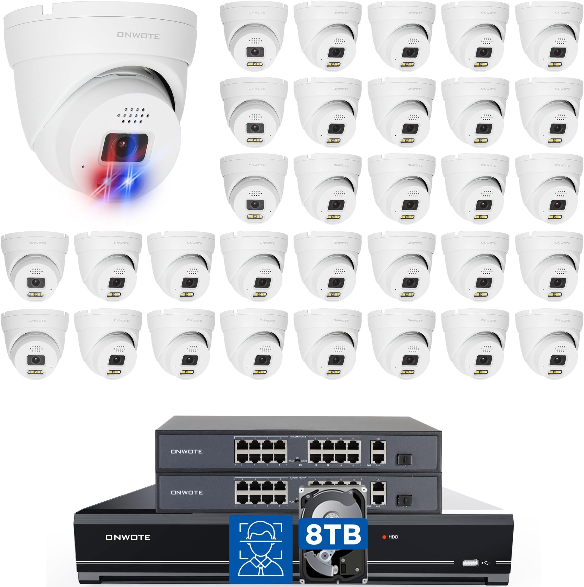 Amazon.com : ONWOTE 32 Channel 12MP NVR PoE Security Camera System 8TB ...