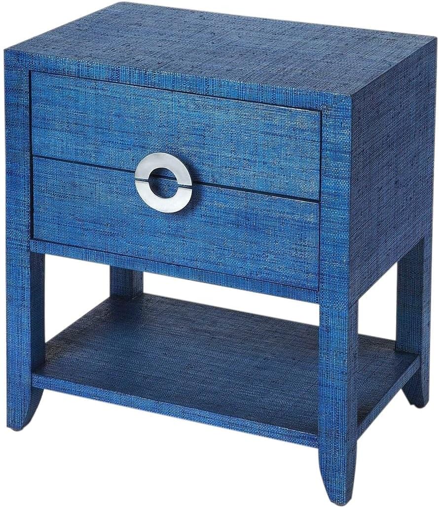 Amazon.com: Butler Specialty Amelle Raffia End Table in Blue : Home ...