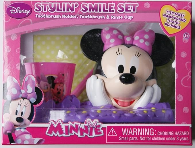 Amazon.com: Disney Minnie Mouse Stylin' Smile Set Toothbrush Holder ...