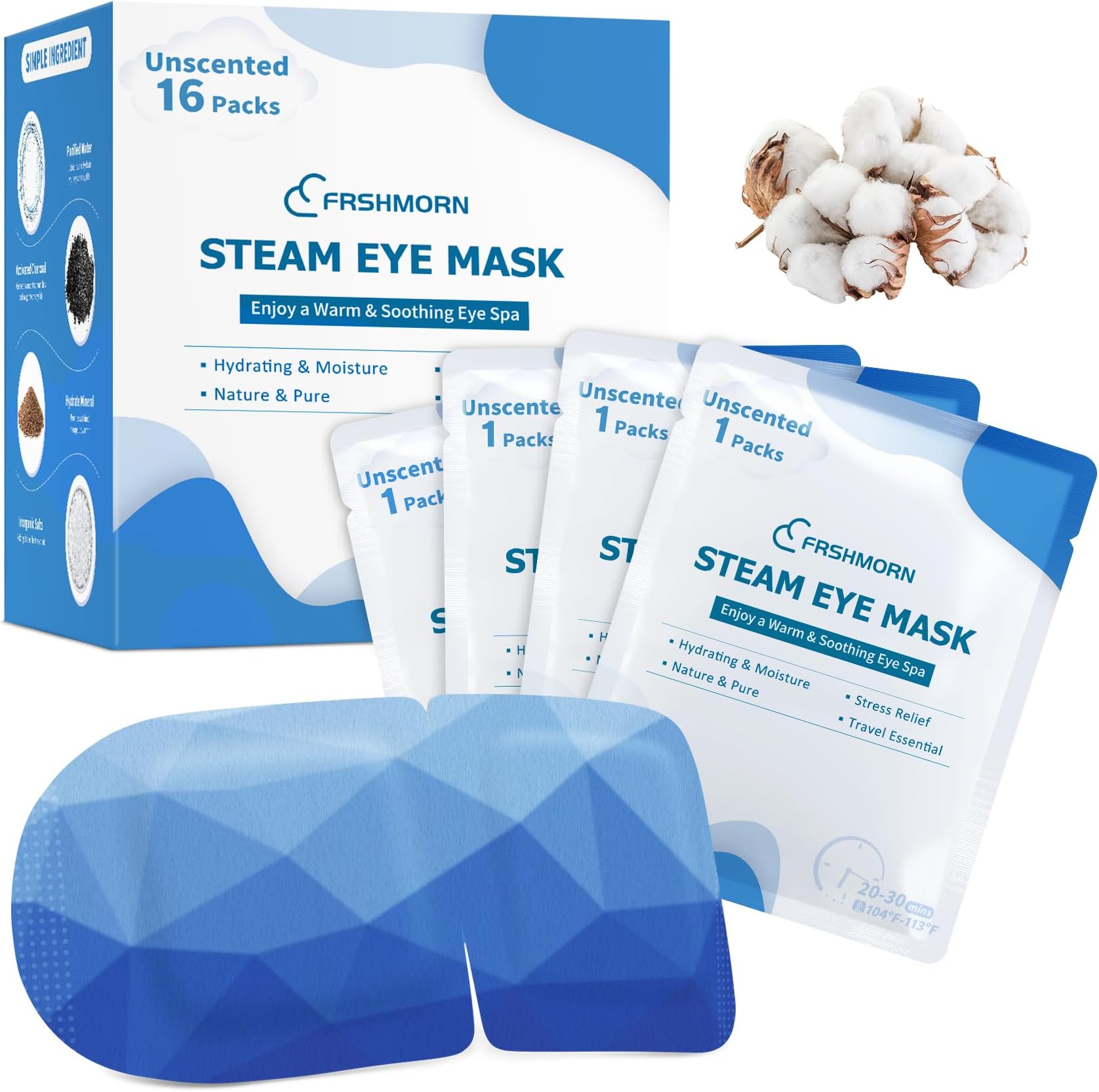 Amazon.com : FRSHMORN Steam Eye Mask, Heated Eye Mask Warm Compress for ...