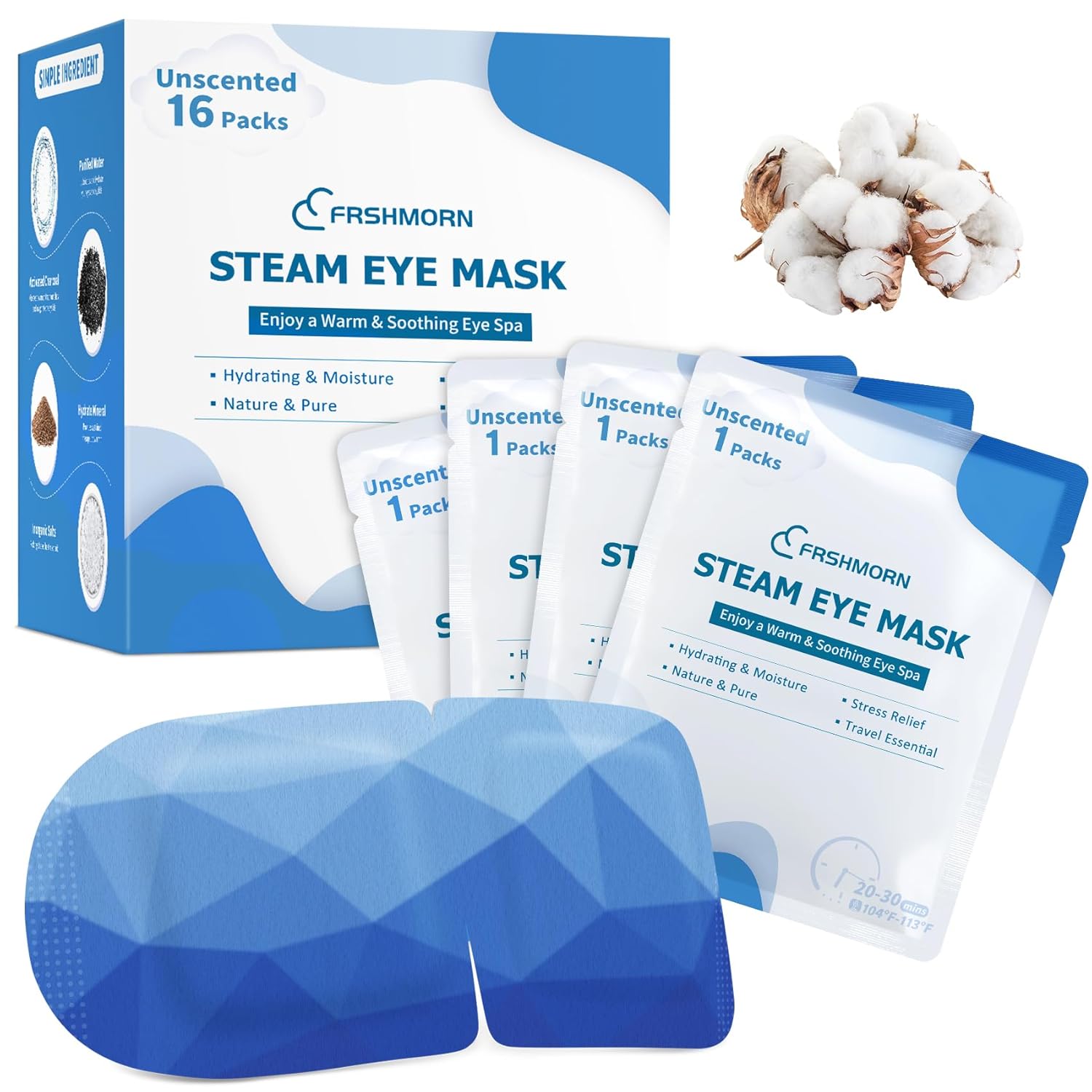 Amazon.com : FRSHMORN Steam Eye Mask, Heated Eye Mask Warm Compress for ...
