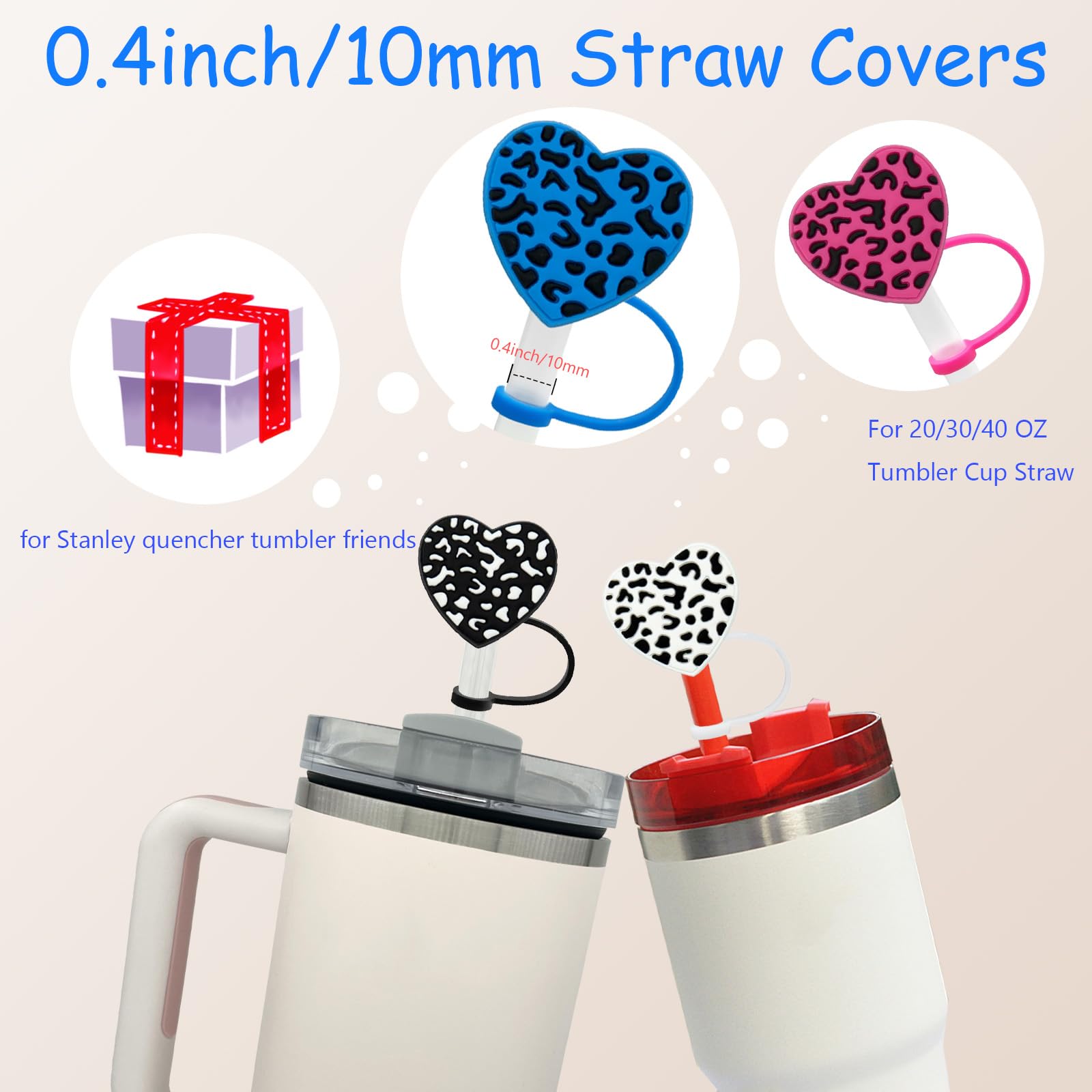 Snapklik.com : 6Pcs Silicone Straw Cover, Reusable Straw Toppers ...