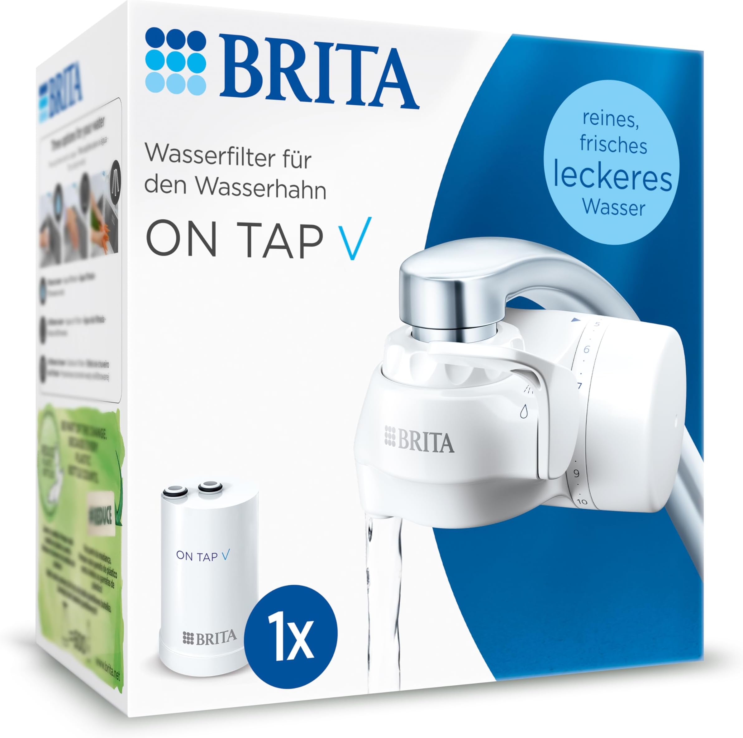 BRITA Wasserfilter für Wasserhahn ON TAP V inkl. 1 Filterkartusche – für nachhaltiges Wasser mit ...