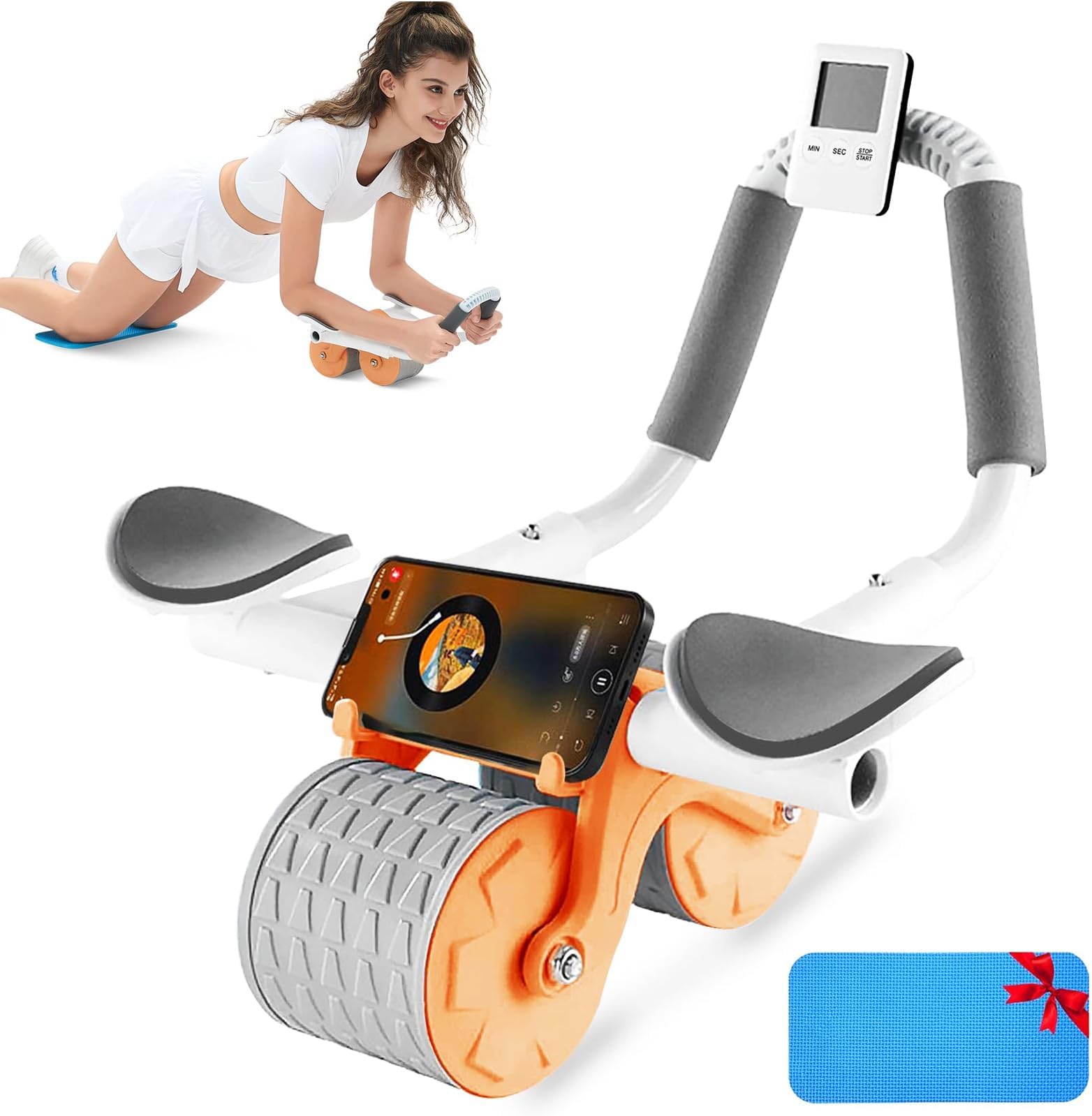 Tiokkss Automatic Rebound Ab Abdominal Exercise Roller Wheel, with ...