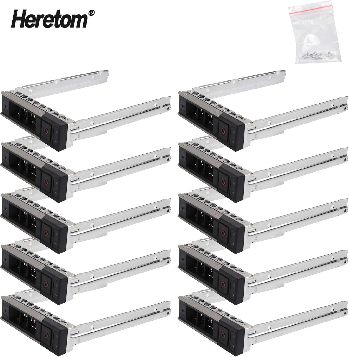 Heretom 10-PACK 3.5" X7K8W Y796F Hard Drive Caddy For Dell 14th Gen ...