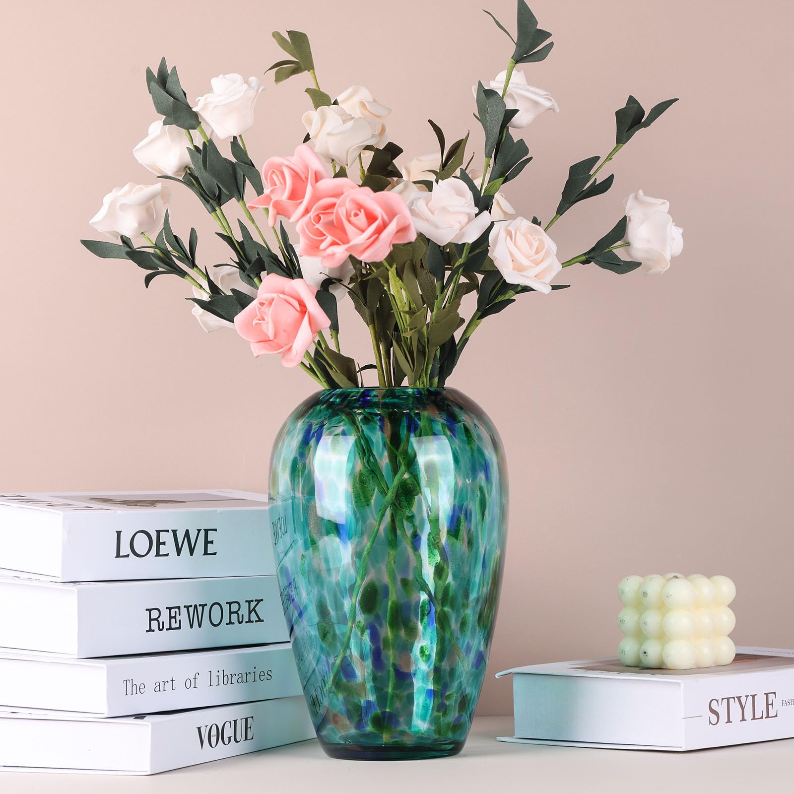 Colored Glass Flower Vases Reversible Glass Vase – Block Design