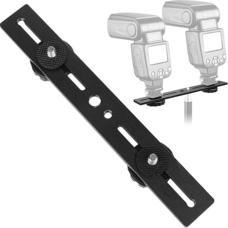 Amazon.com : Dual Camera Mount Flash Extension Bar, ChromLives 8"/20 ...