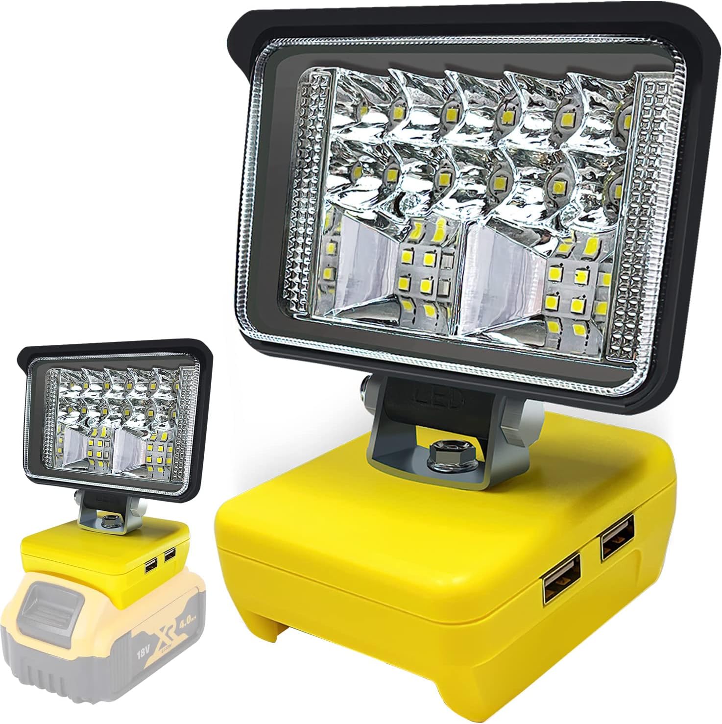 Cordless 20V Max LED Work Light for Dewalt,18W 3000LM Flood Work Light ...
