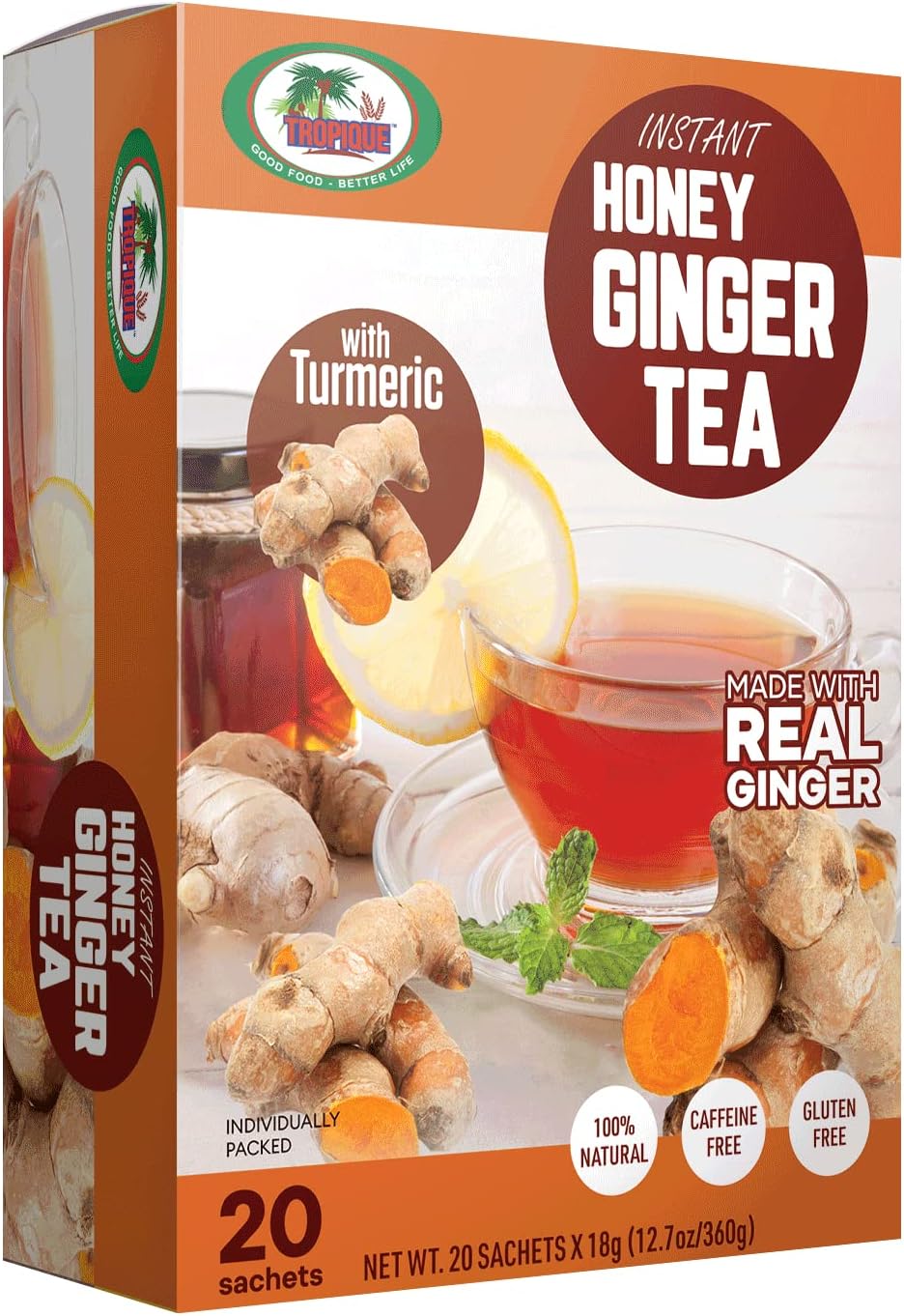 Amazon.com : Best Ginger Tea with Honey Crystals 30 bags : Grocery ...