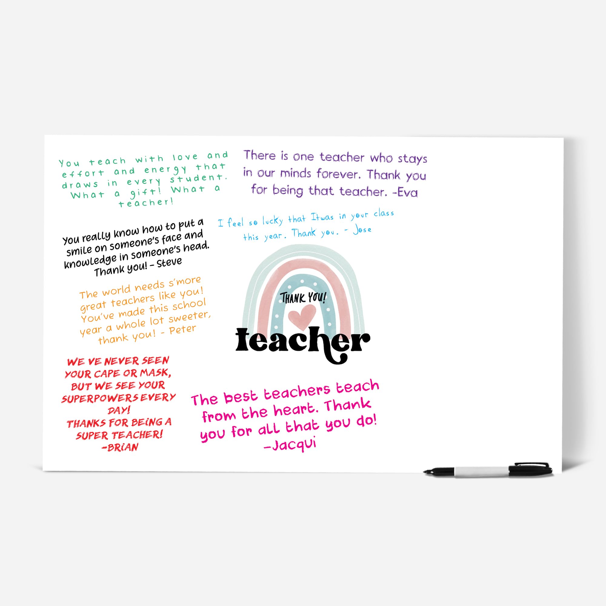 Amazon.com: L&O Goods Thank You Teacher Signature Poster | Classroom ...