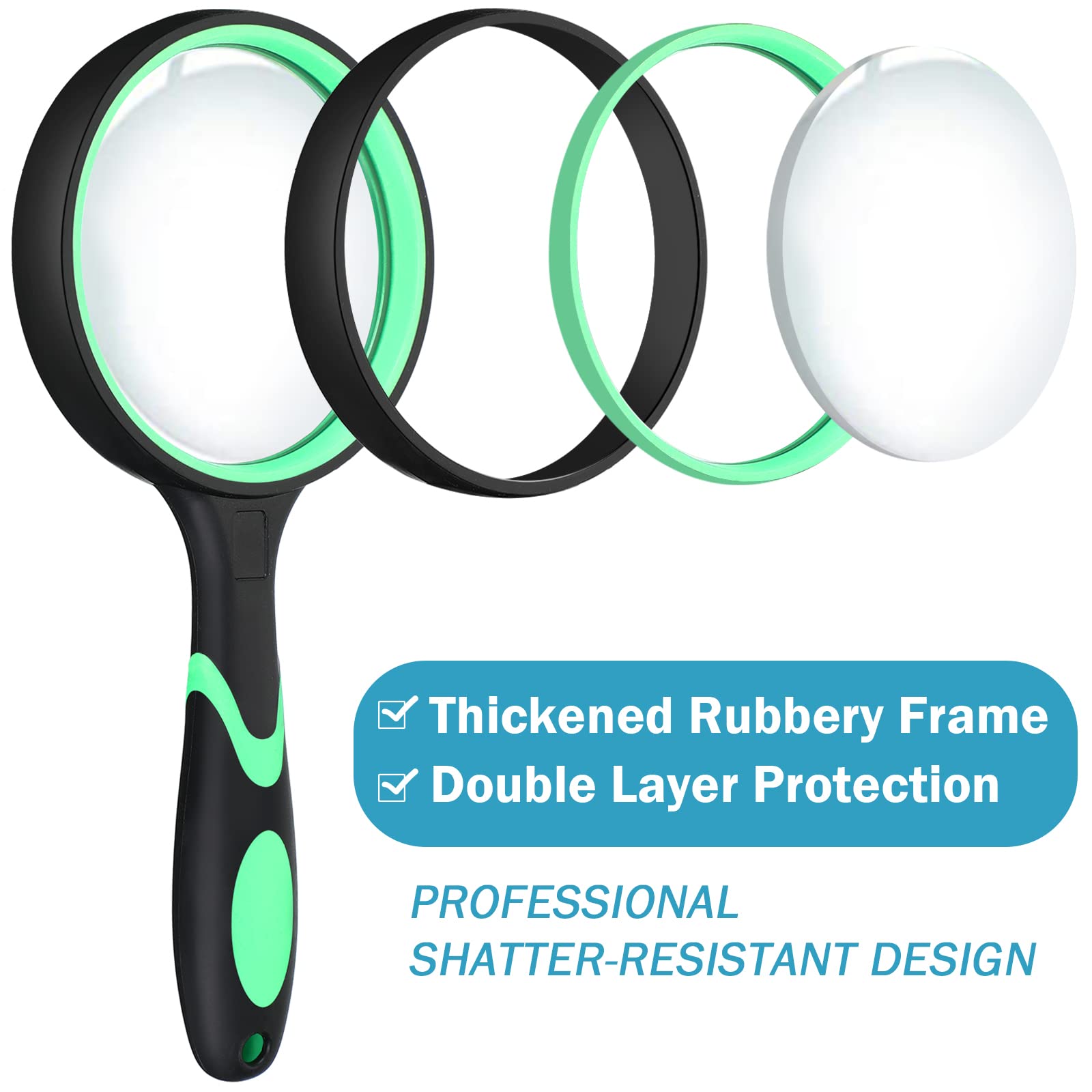 Snapklik.com : 12 Pcs 10X Magnifying Glass For Kids And Seniors Non ...