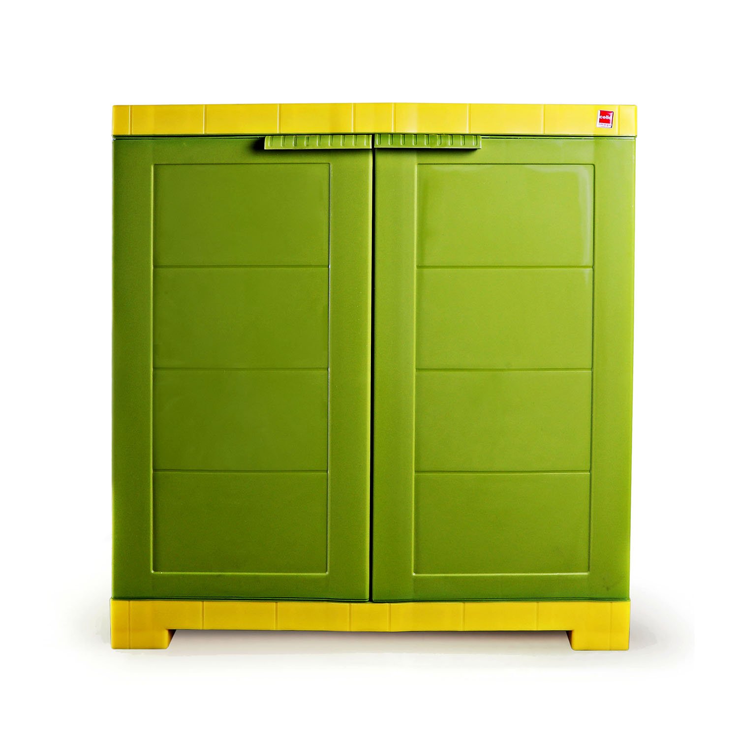 Cello Novelty Plastic 2 Door Compact Storage Cupboard (Green and Yellow ...