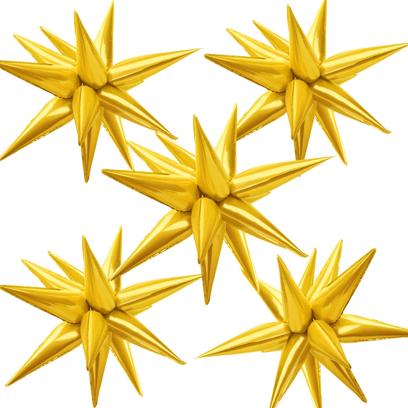 Snapklik.com : 60 Pcs Foil Cone Balloon, Catcan 12 Point Star Balloons ...