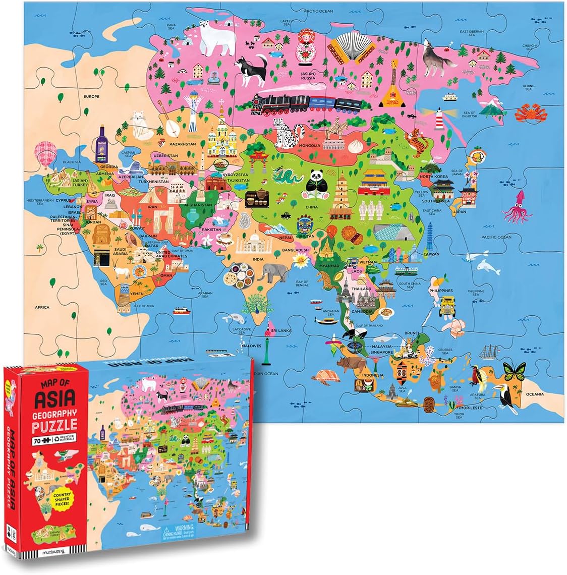 Amazon.com: Mudpuppy Map of Africa – 70 Piece Geography Puzzle with ...