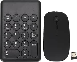 Wireless Number Pad and Mouse Combo,Portable Slim 2.4GHz USB Wireless ...
