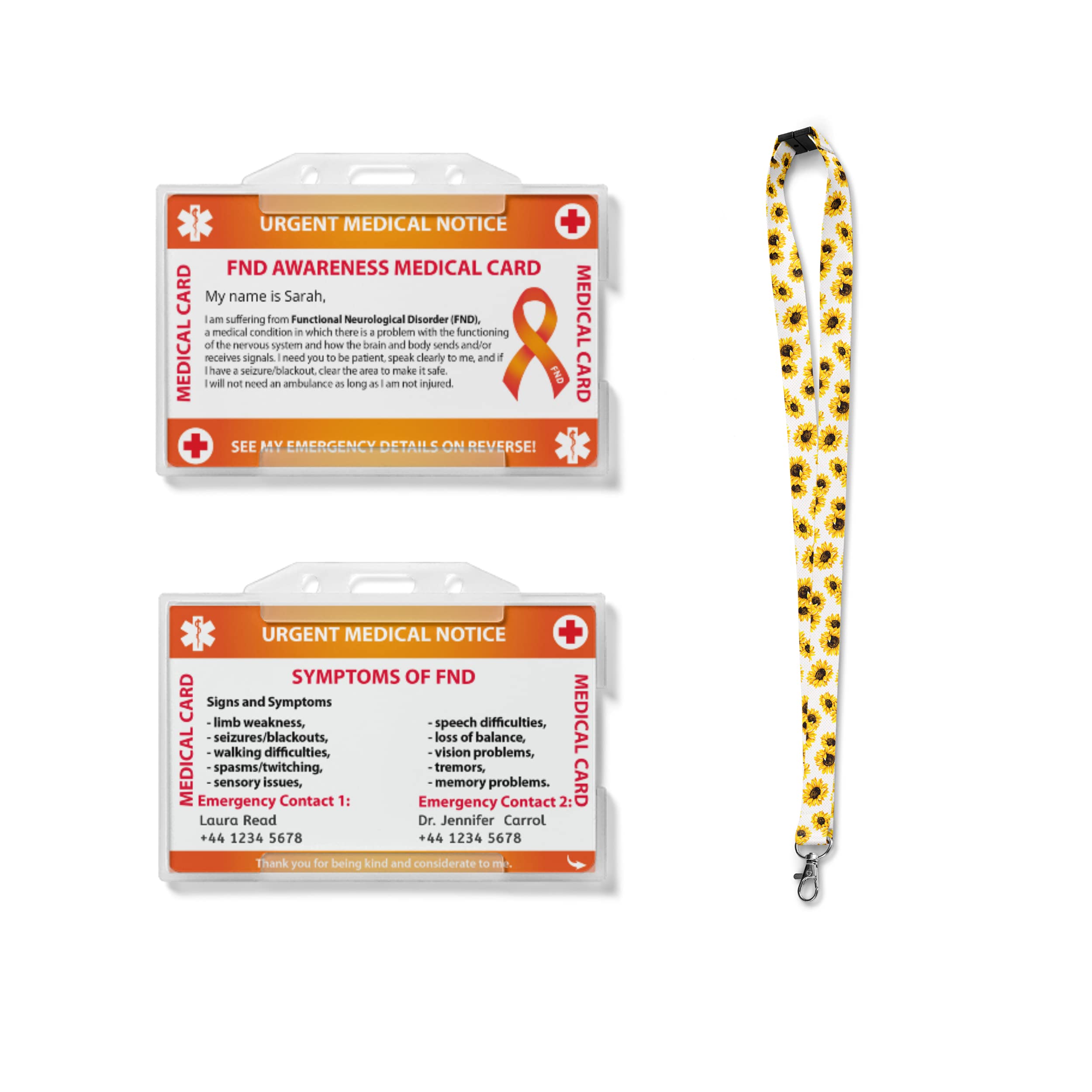 Buy FND Awareness Emergency Medical ID Card Functional Neurological ...