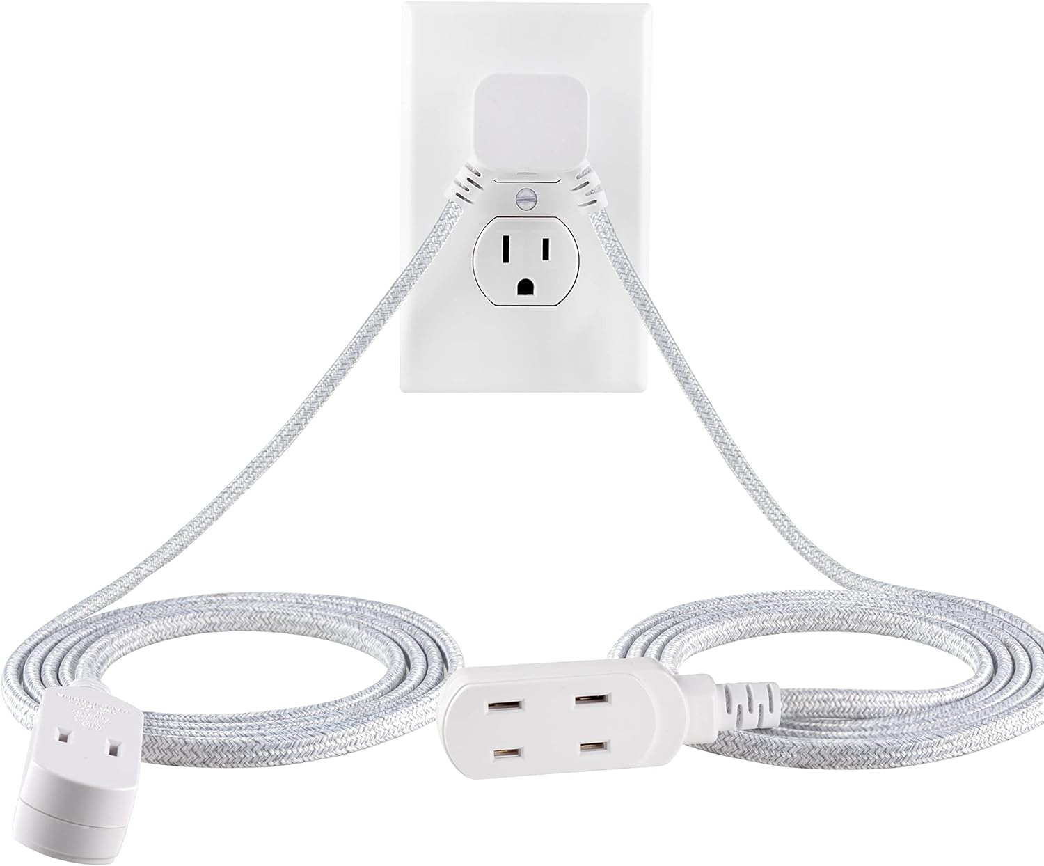 Amazon.com: Cordinate Extension Cord, 12 Ft, Twin 3-Outlet Flat Plug ...
