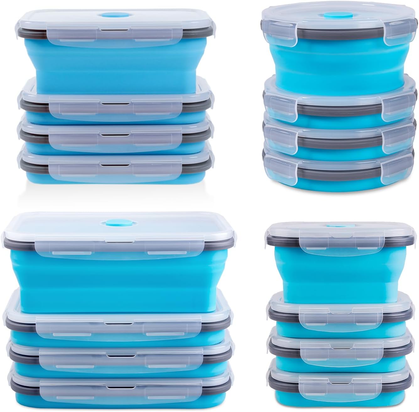 Amazon.com: Annaklin Collapsible Food Storage Containers with Lid & Air ...