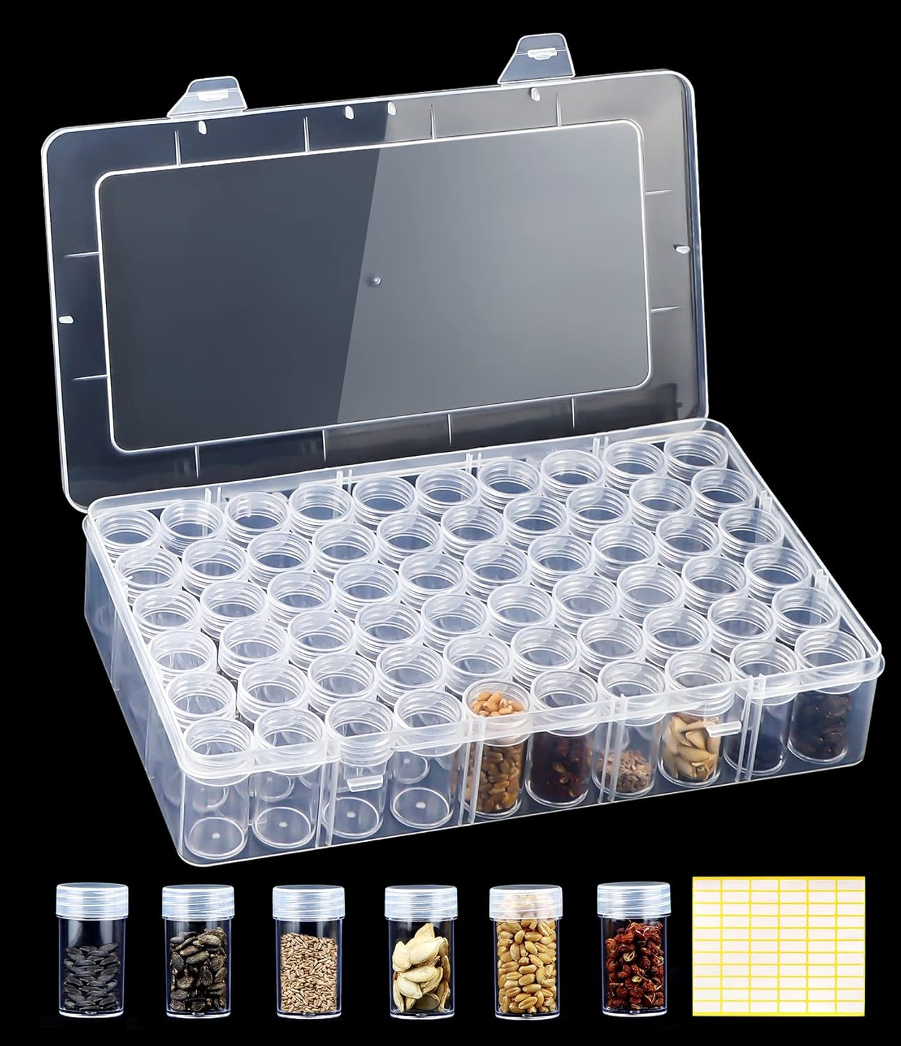 Amazon.com: 60-Slots Seed Storage Organizer Box with Label Stickers ...
